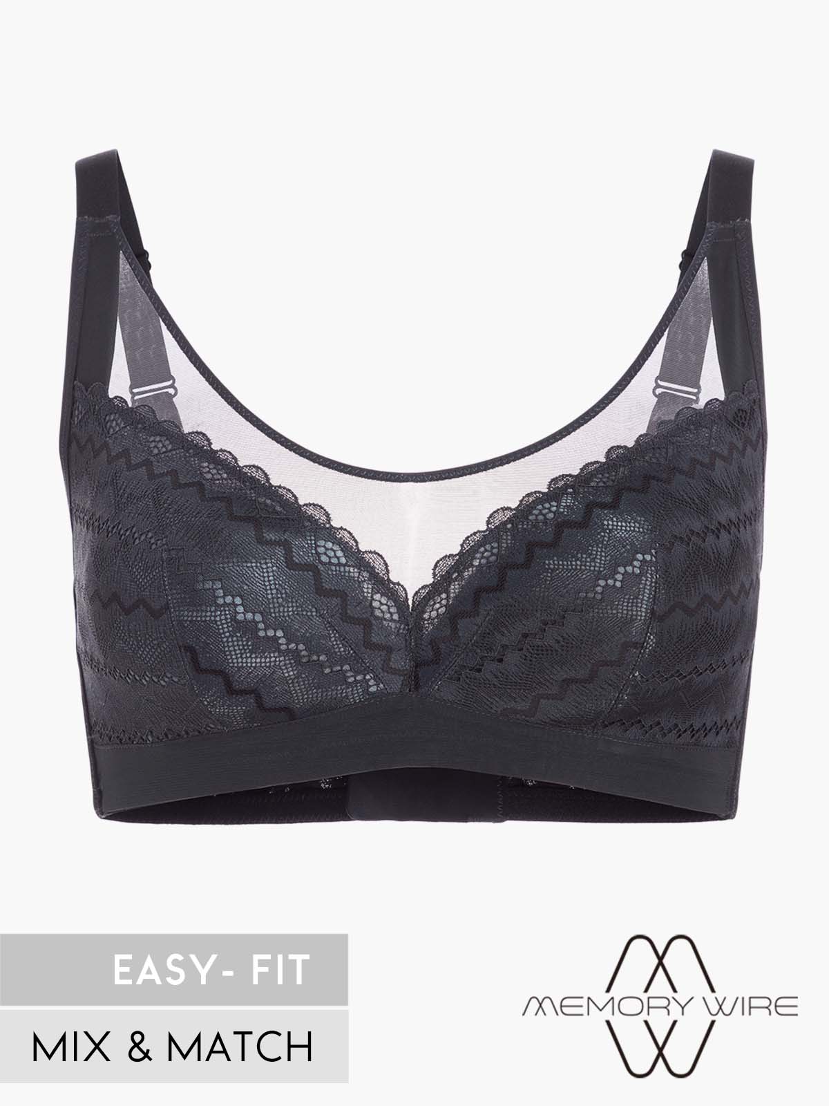 BB-00654, NiTi Shape-Memory Wire Moulded Full Cup Bra (Cup H-I), Grey ...