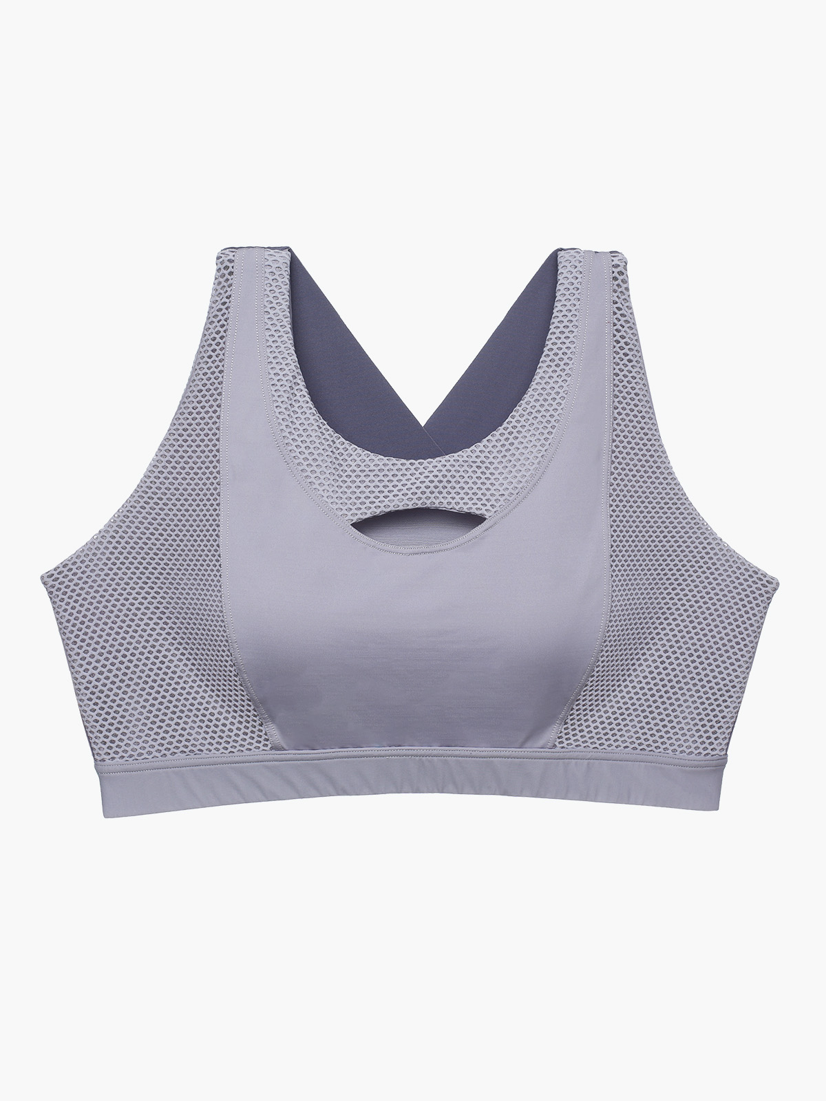 BR-00993, High-Impact Peek-A-Boo Wireless Sports Bras (Cup C-G), Grey ...