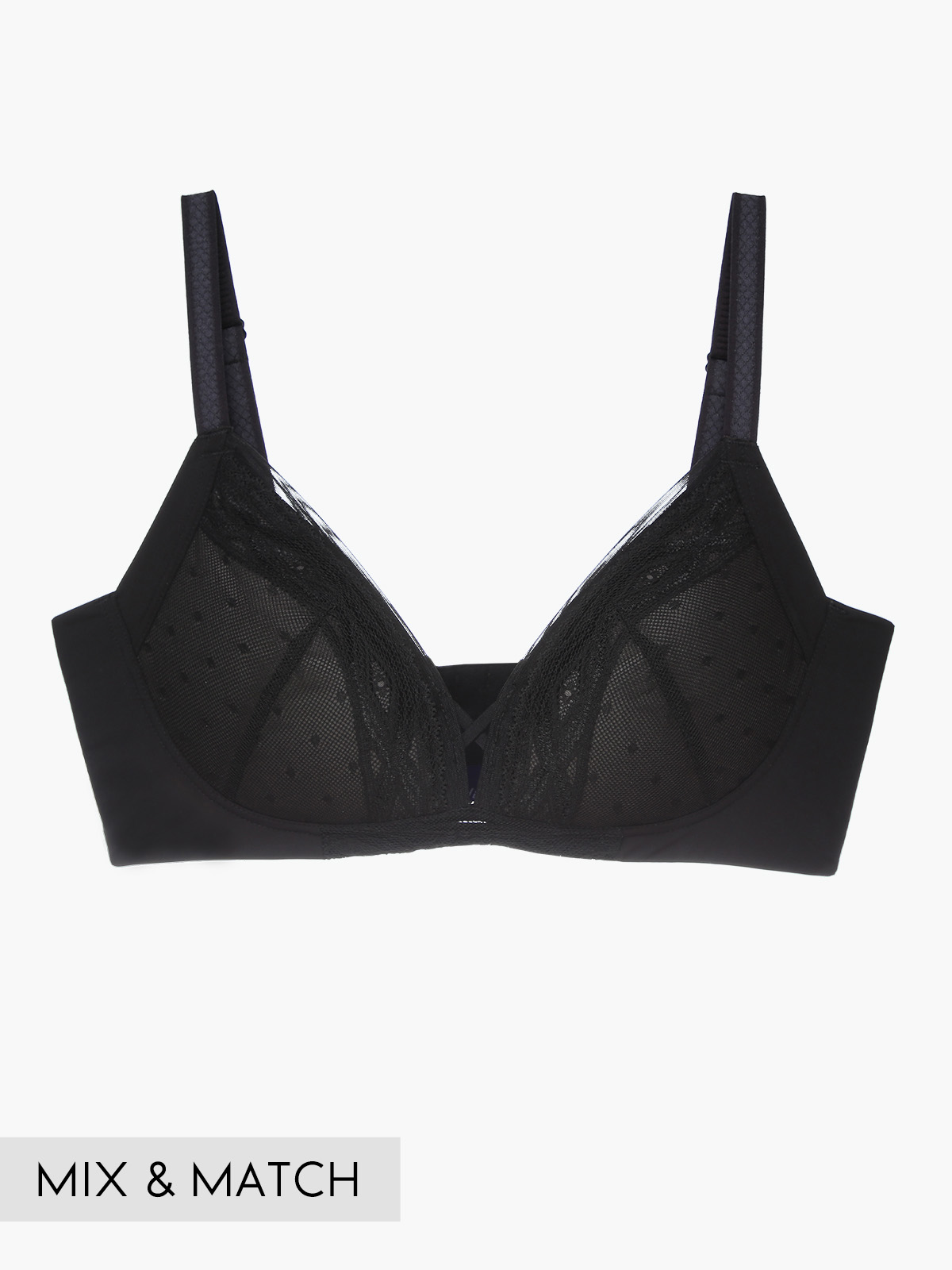 BR-02237, Lace Wireless Triangle Bra, Black | SATAMI Online ...